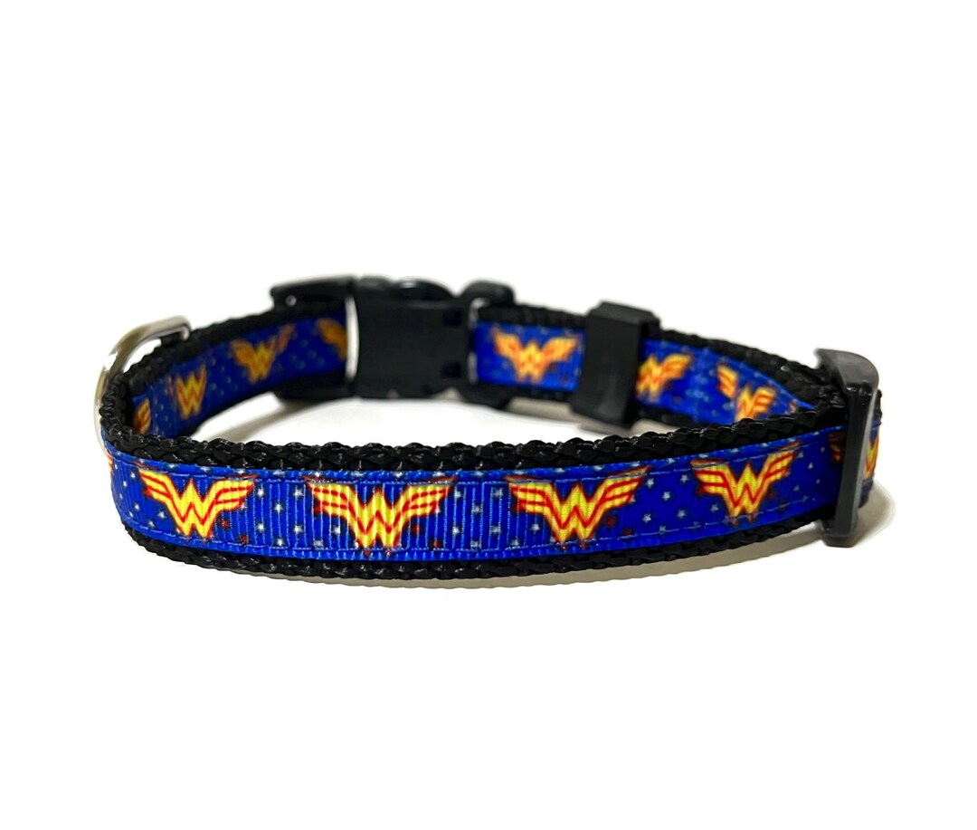 Wonder Woman Dog Collar - Adjustable Dog Collar - Superhero Dog Collar ...