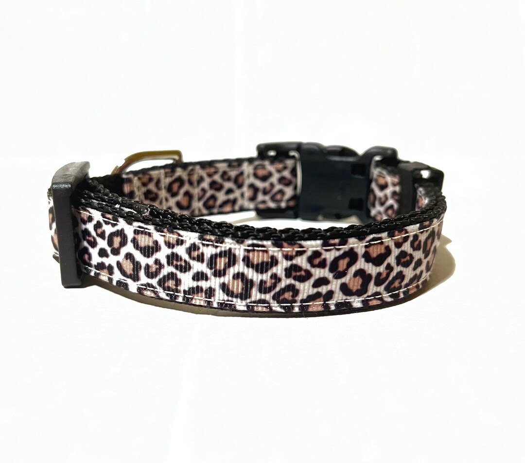Leopard Print Dog Collar - Adjustable Dog Collar - Cheetah Print Dog ...