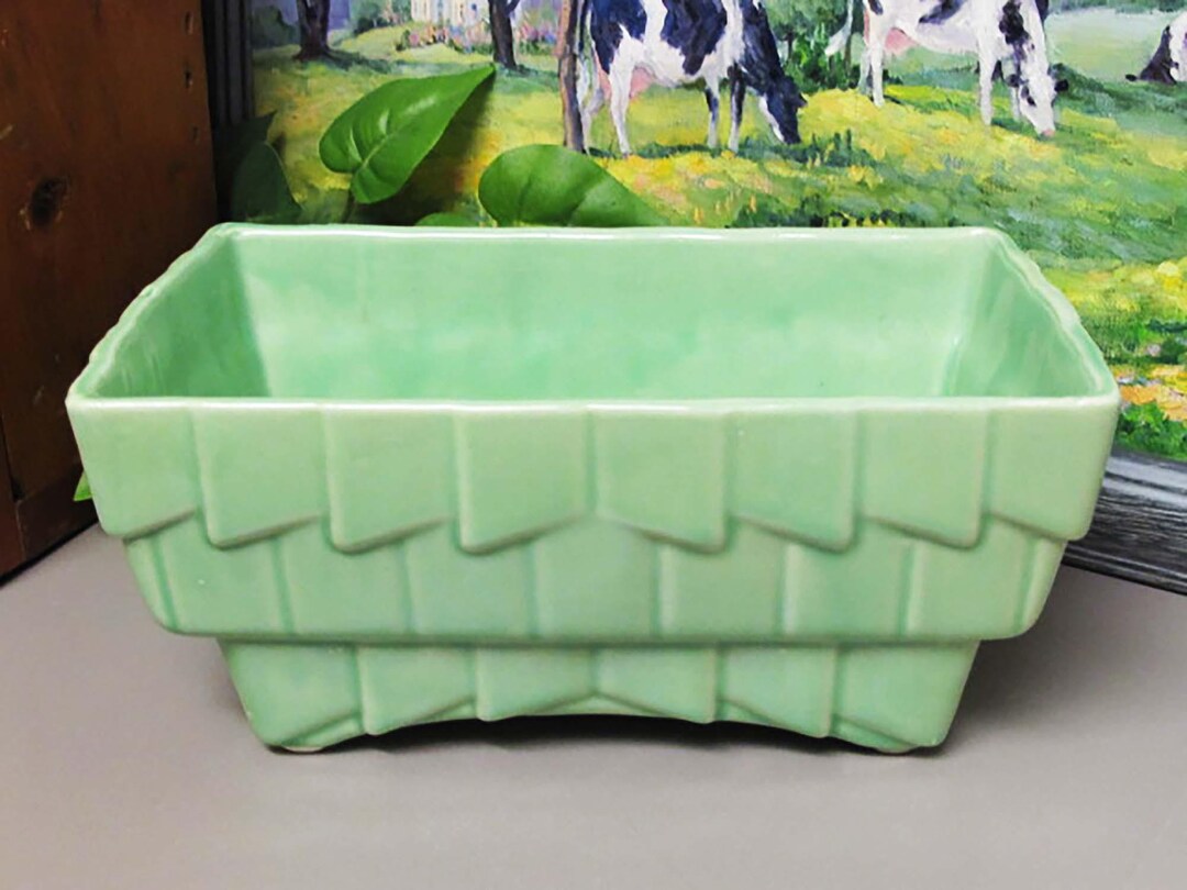 MCM Cookson Pottery Green Planter ~ CP-2808 USA - Etsy