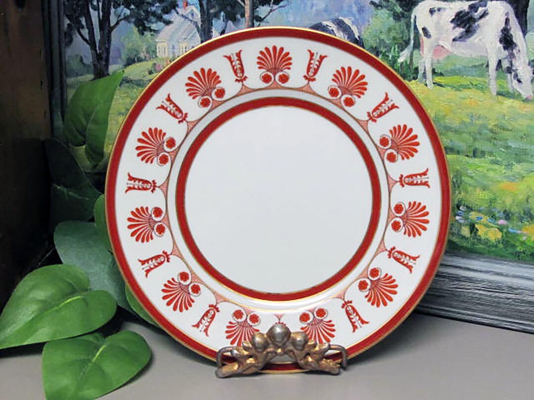 Richard Ginori Italy Ercolano Red Bread and Butter Plate Circa 1980 ...