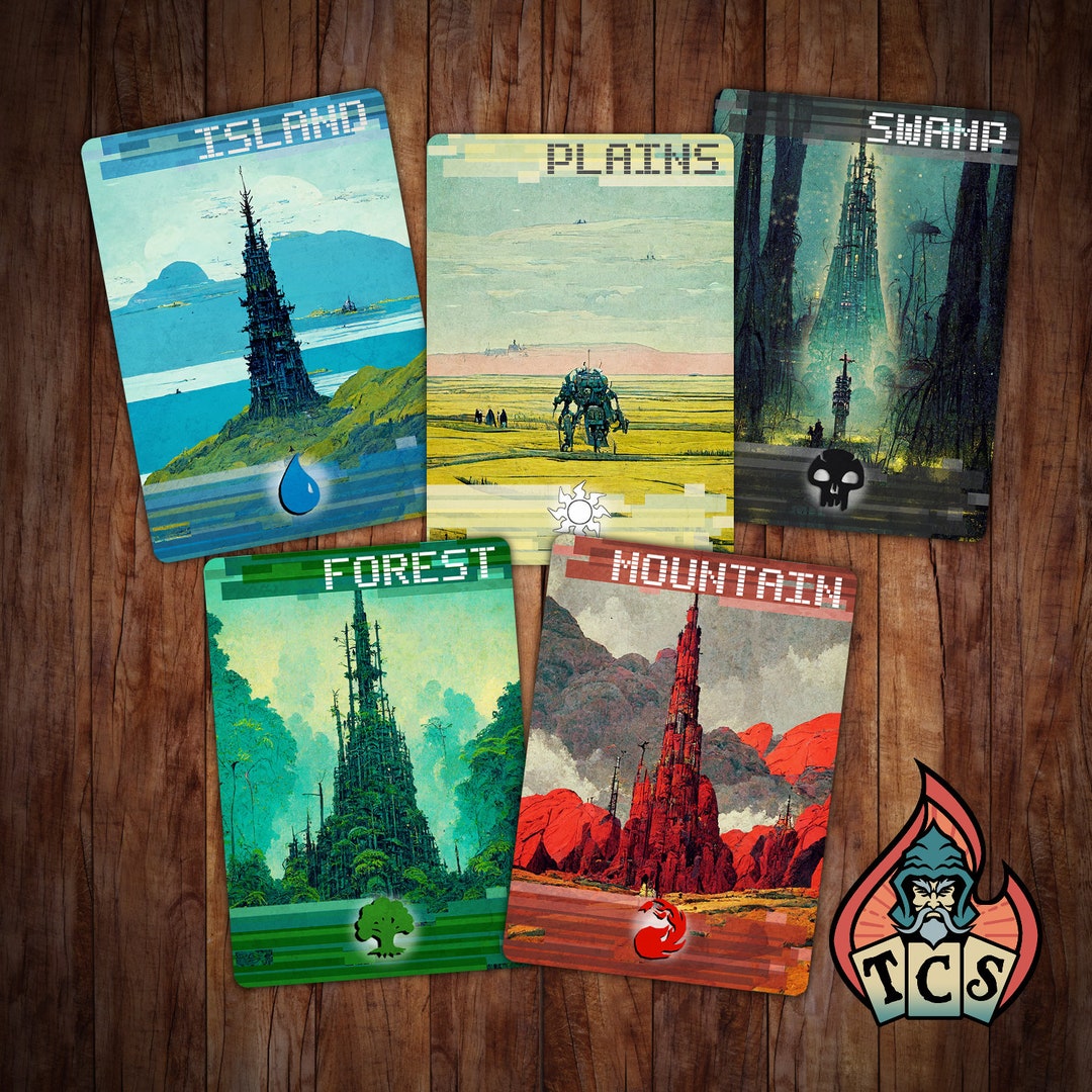 Cyberpunk Art - Custom MTG Basic Lands - Etsy