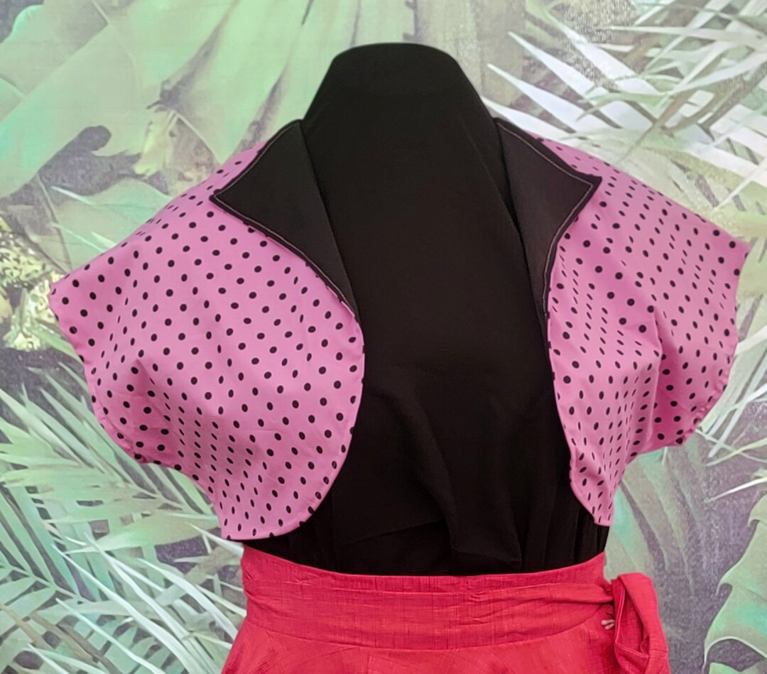 Plus Size Pink Polka Dot Cotton Bolero: Retro Pin up Style - Etsy