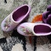 Floral Felted Wool Slippers -lilac Art Slippers for Women- Gift for Mom ...