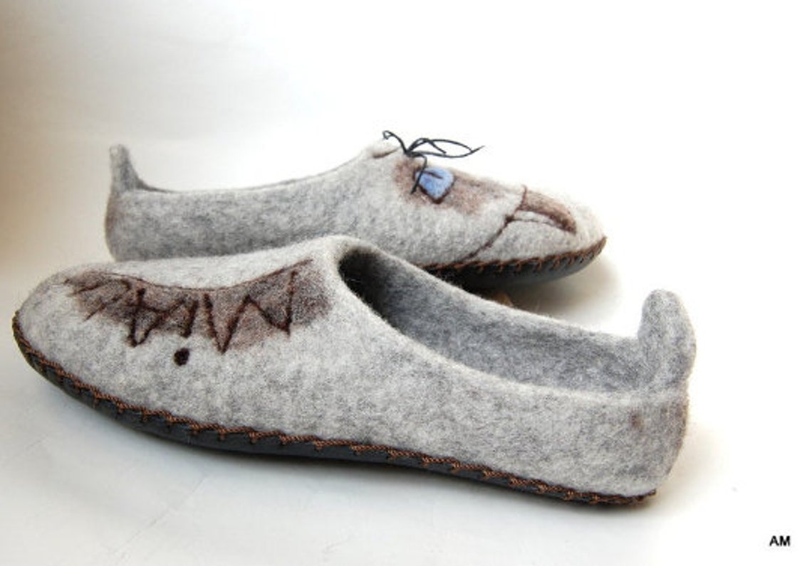 Grumpy Cat Felted Wool Slippers, Personalized Cat Name Home Shoes - Etsy