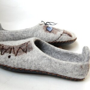 Grumpy Cat Felted Wool Slippers, Personalized Cat Name Home Shoes - Etsy