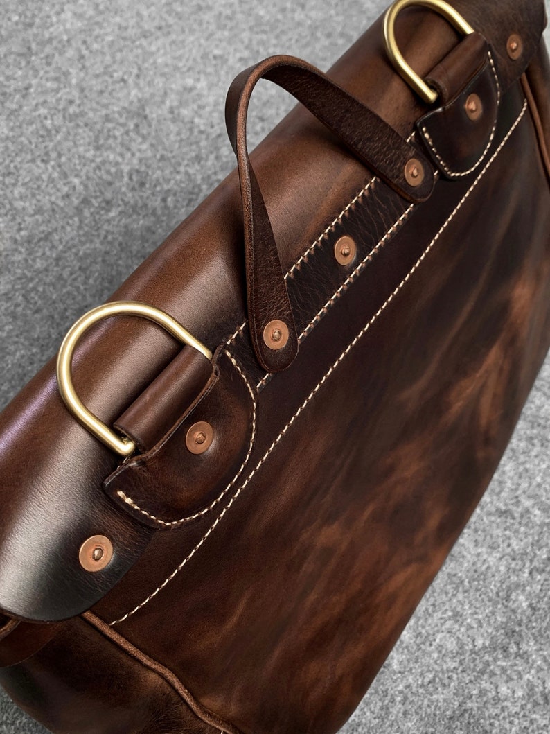 Genuine Leather Mail Bag School Bag Vintage Messenger Bag - Etsy