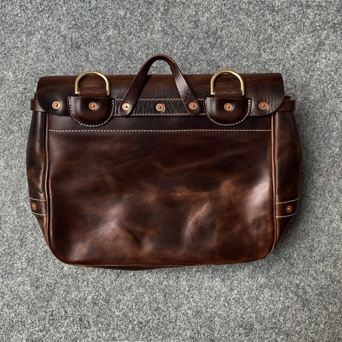 Genuine Leather Mail Bag School Bag Vintage Messenger Bag - Etsy