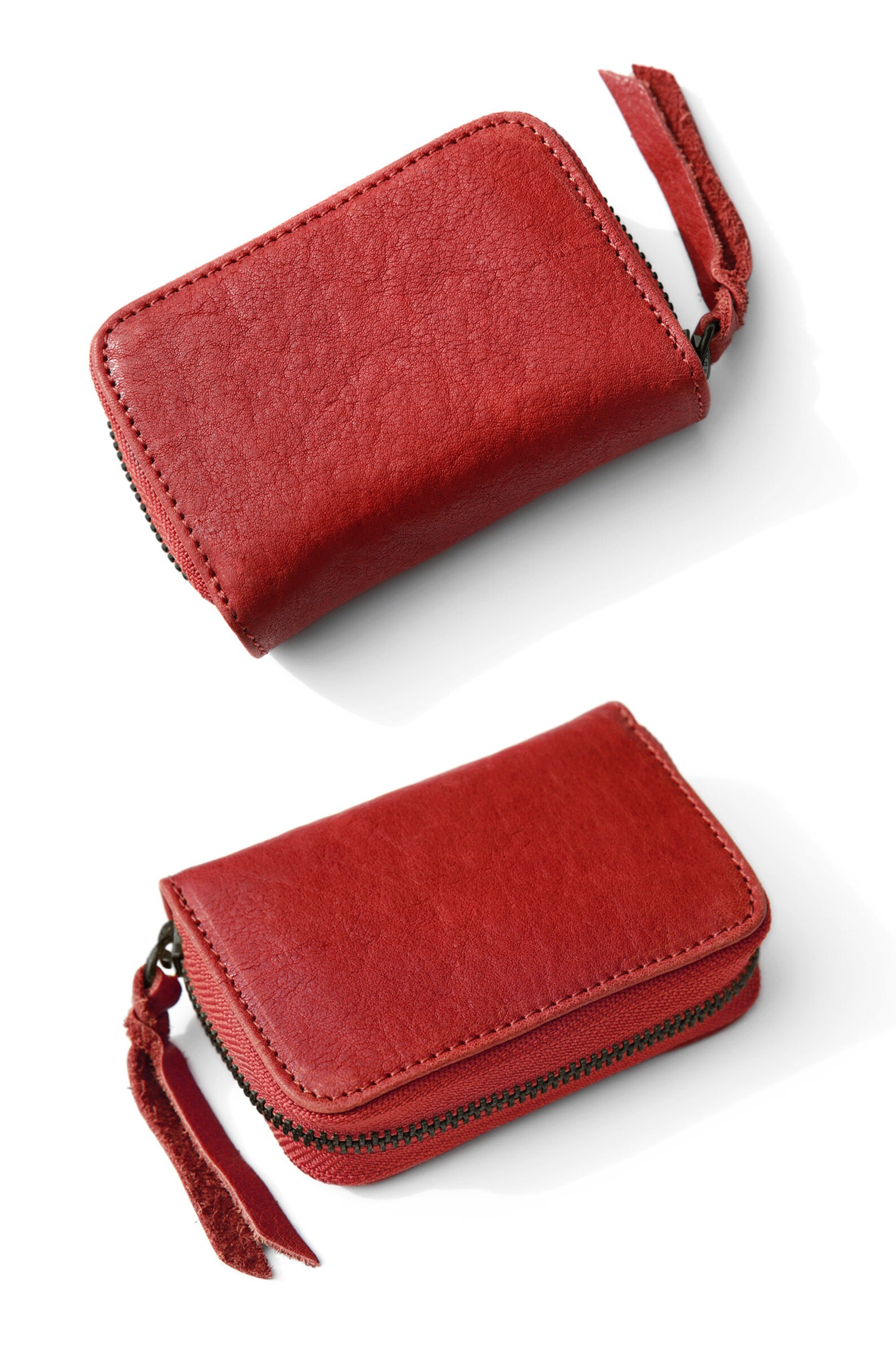 Zipper Card Wallet Genuine Leather Credit Card Holder Credit | Etsy