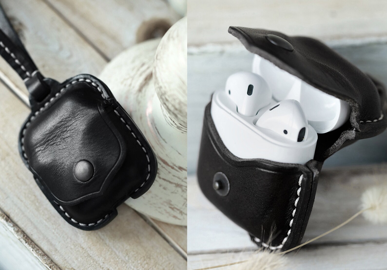 Long Strap Leather Protective Case For AirPods Headphone Case | Etsy