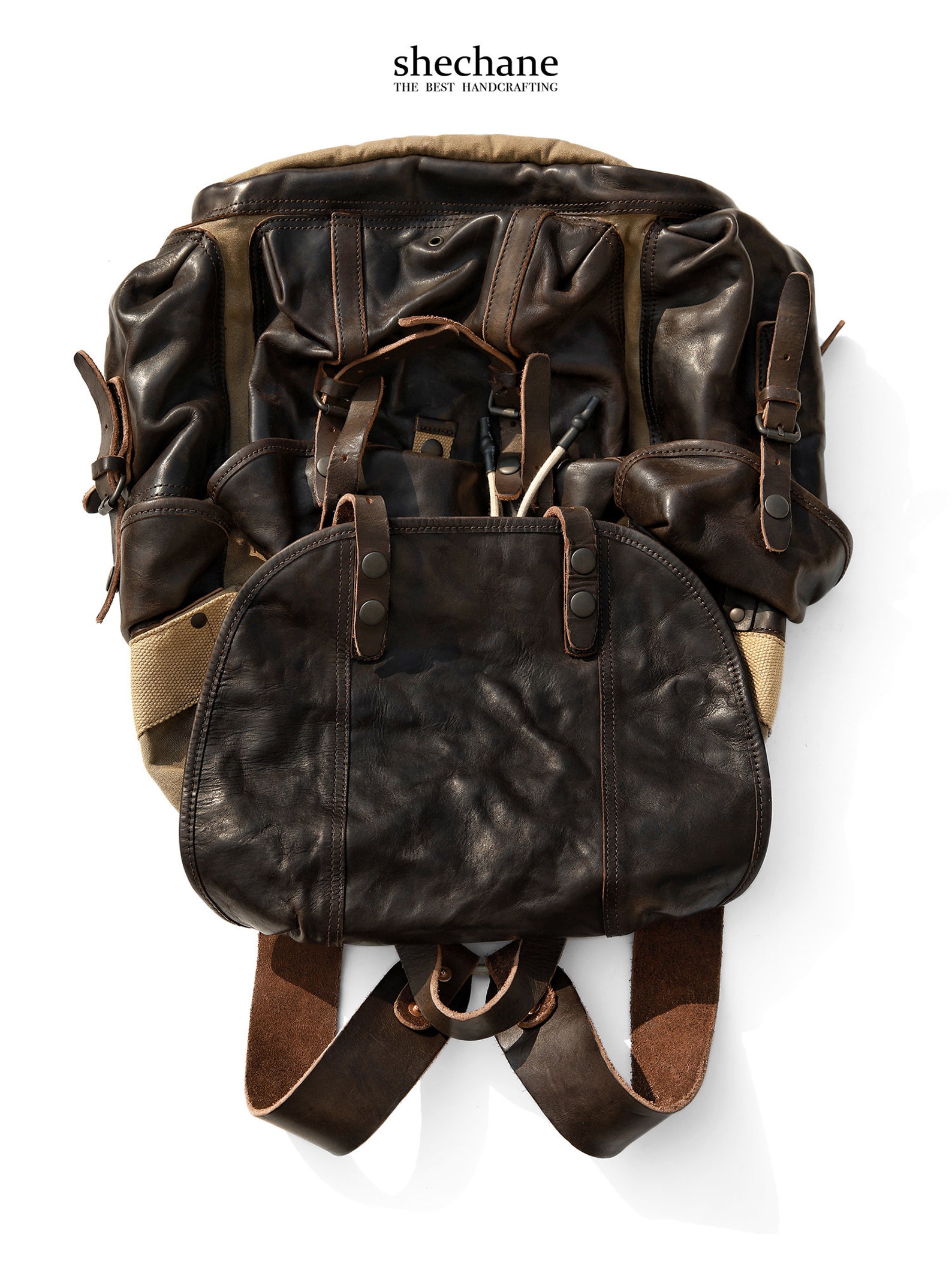 School Bag Genuine Leather Backpack Travel School for Man - Etsy