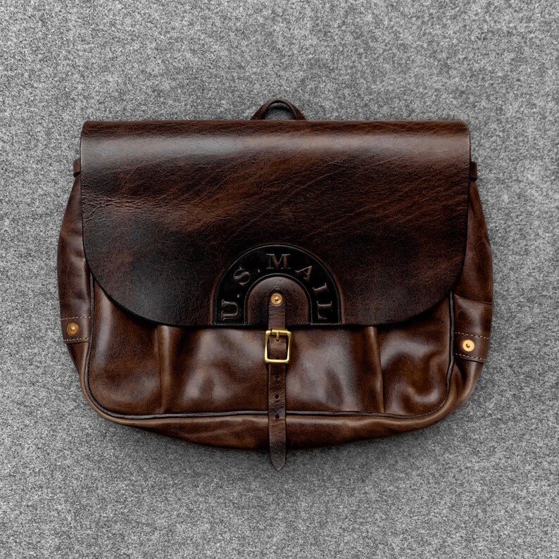 Genuine Leather Mail Bag School Bag Vintage Messenger Bag - Etsy