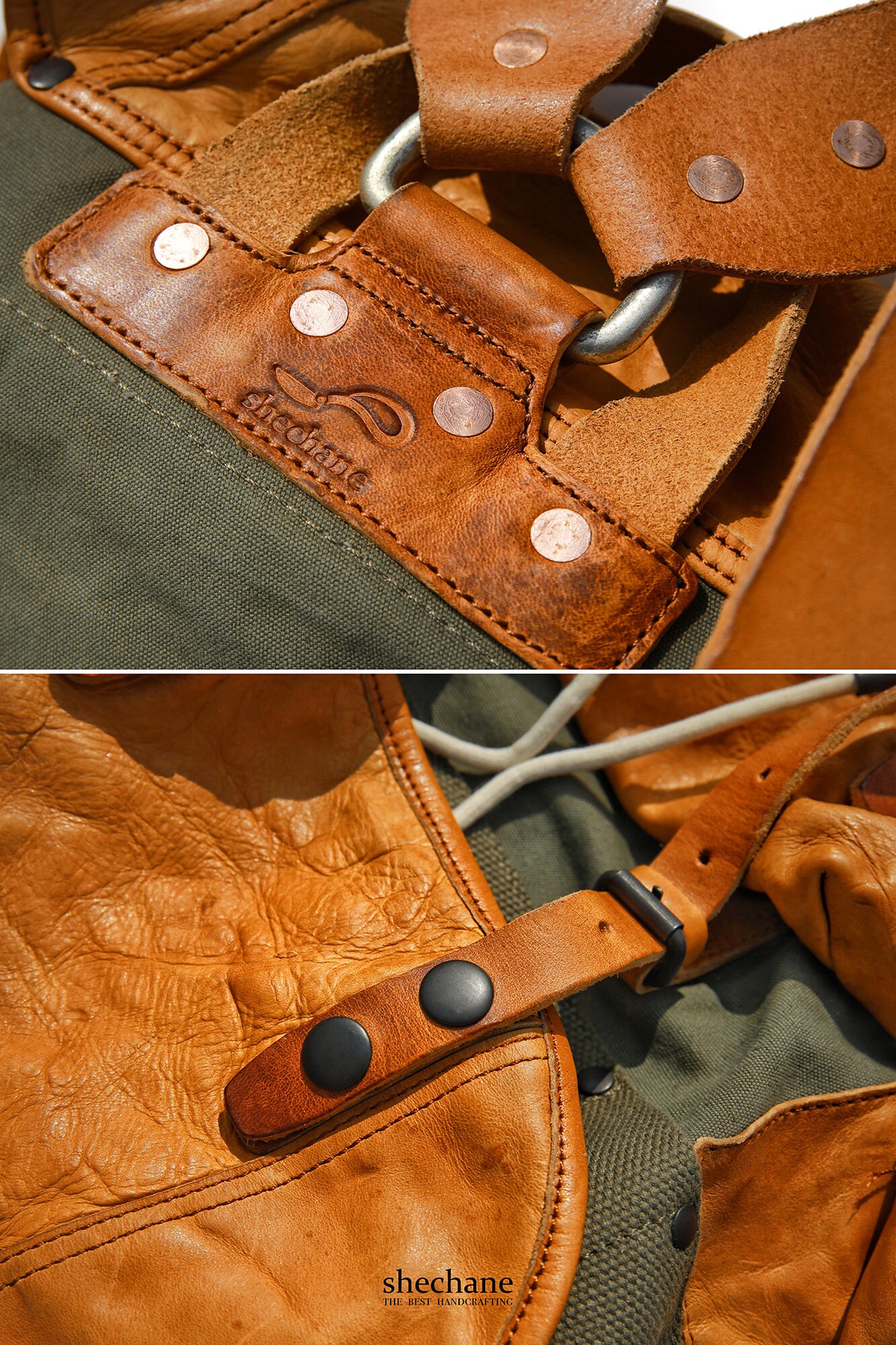 School Bag Genuine Leather Backpack Travel School for Man | Etsy