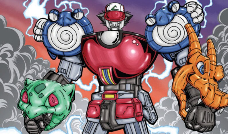 Mighty Morphin Poke'rangers Poster - Etsy