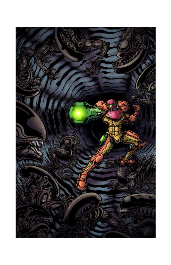 Samus Vs. Alien - Etsy