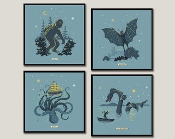 Cryptids Flexible Neoprene Rubber Drink Coaster Loch Ness Monster ...