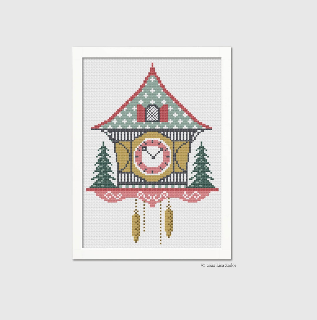 Cuckoo Clock Ornament Cross-stitch Pattern Chalet Style PDF Digital ...