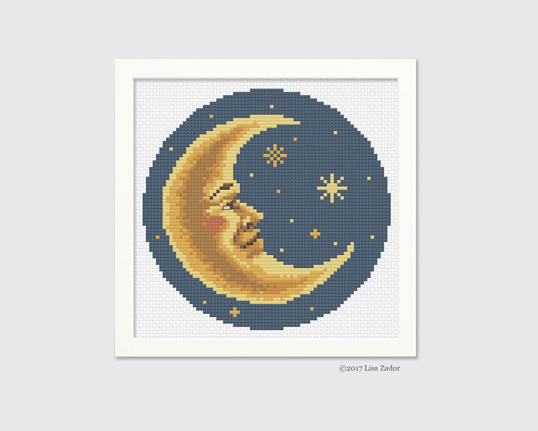 Crescent Moon Cross-stitch Pattern Cross-stitch Ornament | Etsy
