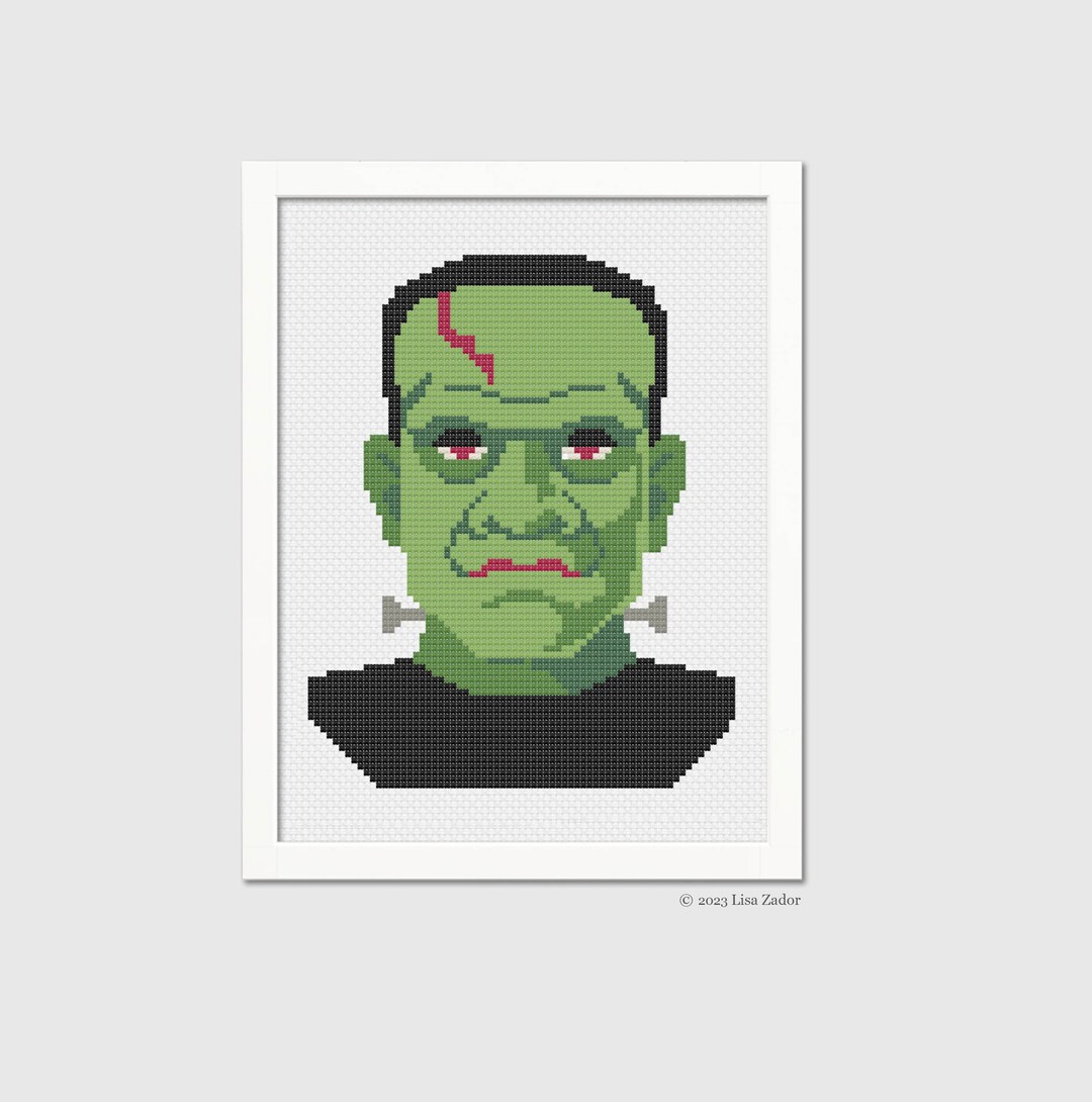 Frankenstein Cross-stitch Pattern - Frankenstein's Monster Ornament ...