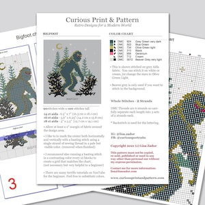 Bigfoot Cross-stitch Pattern or Needlepoint Canvas From an Original ...