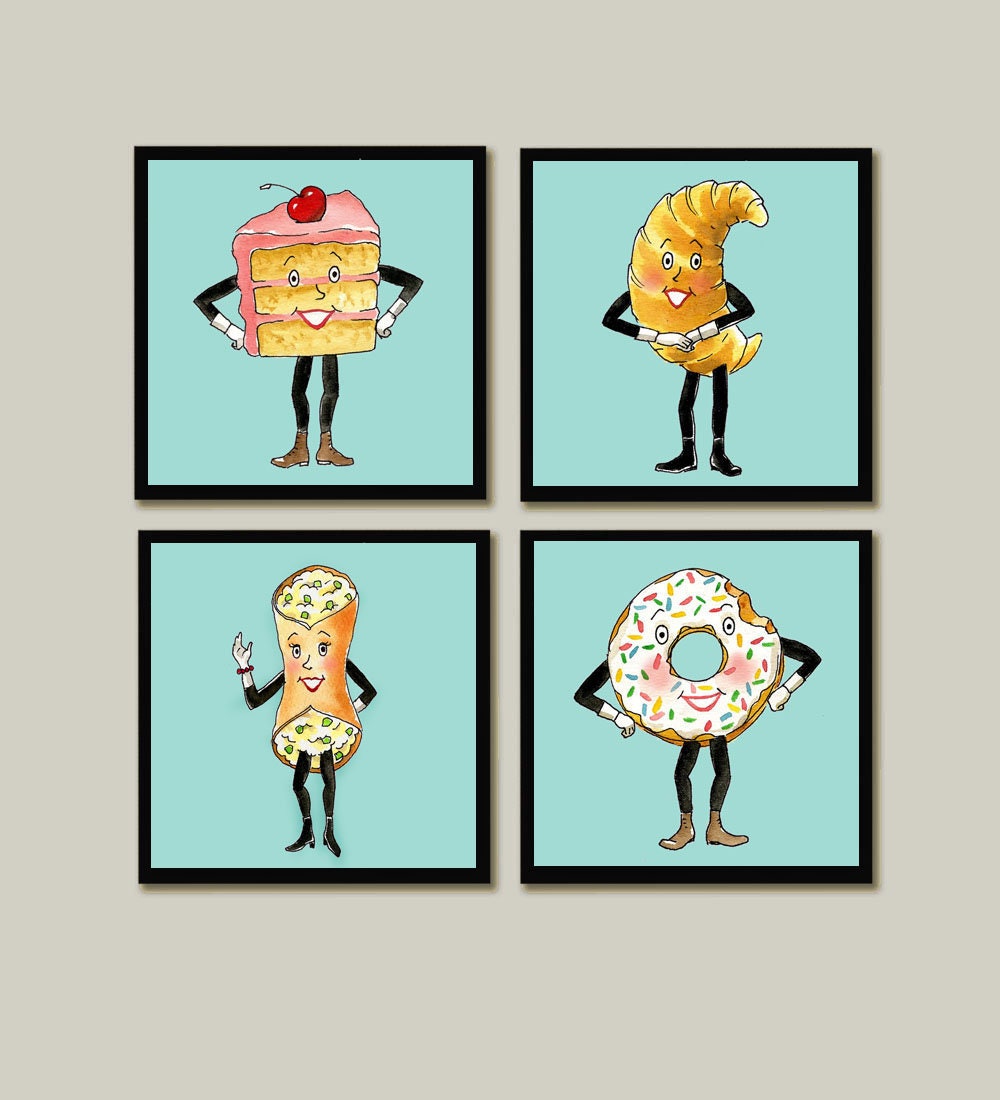 Retro Food Coasters Retro Breakfast Coaster Set Vintage | Etsy