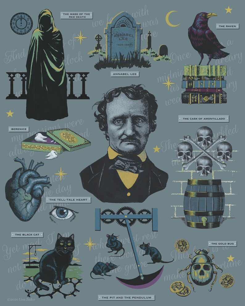 Edgar Allan Poe Cards the Raven Notecards Victorian - Etsy