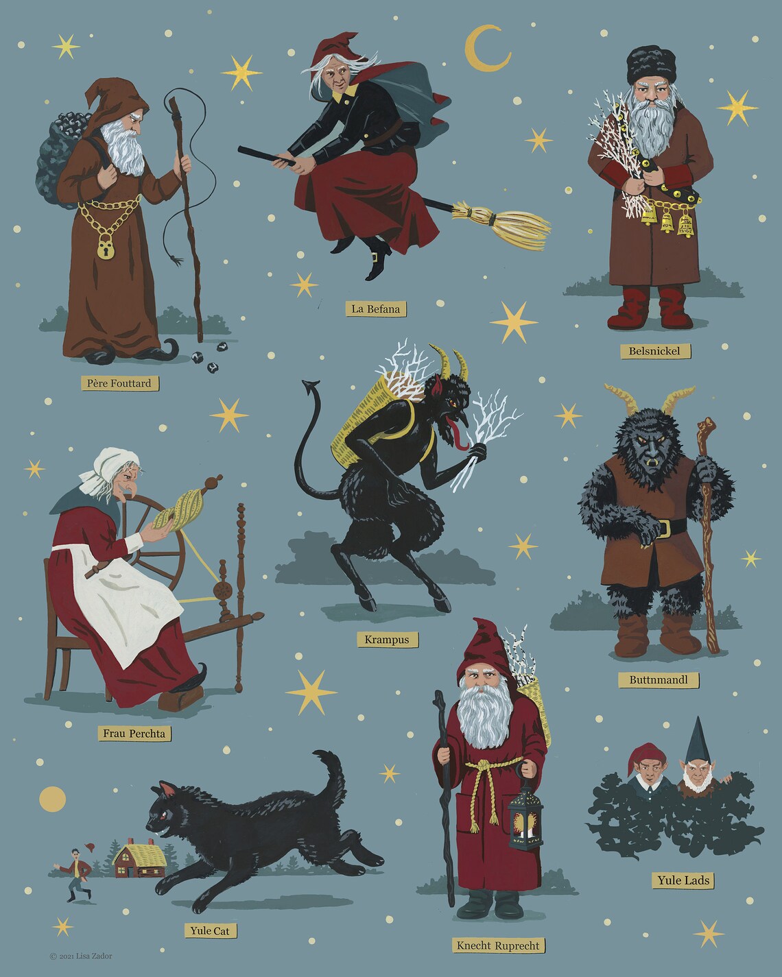 Dark Christmas Cards, Krampus, Belsnickel, La Befana, Christmas ...