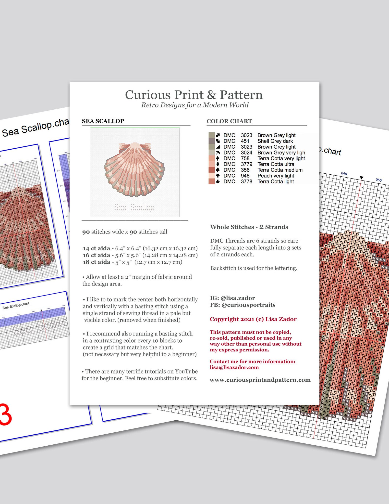 Sea Scallop Counted Cross-stitch Seashell Needlepoint - Etsy