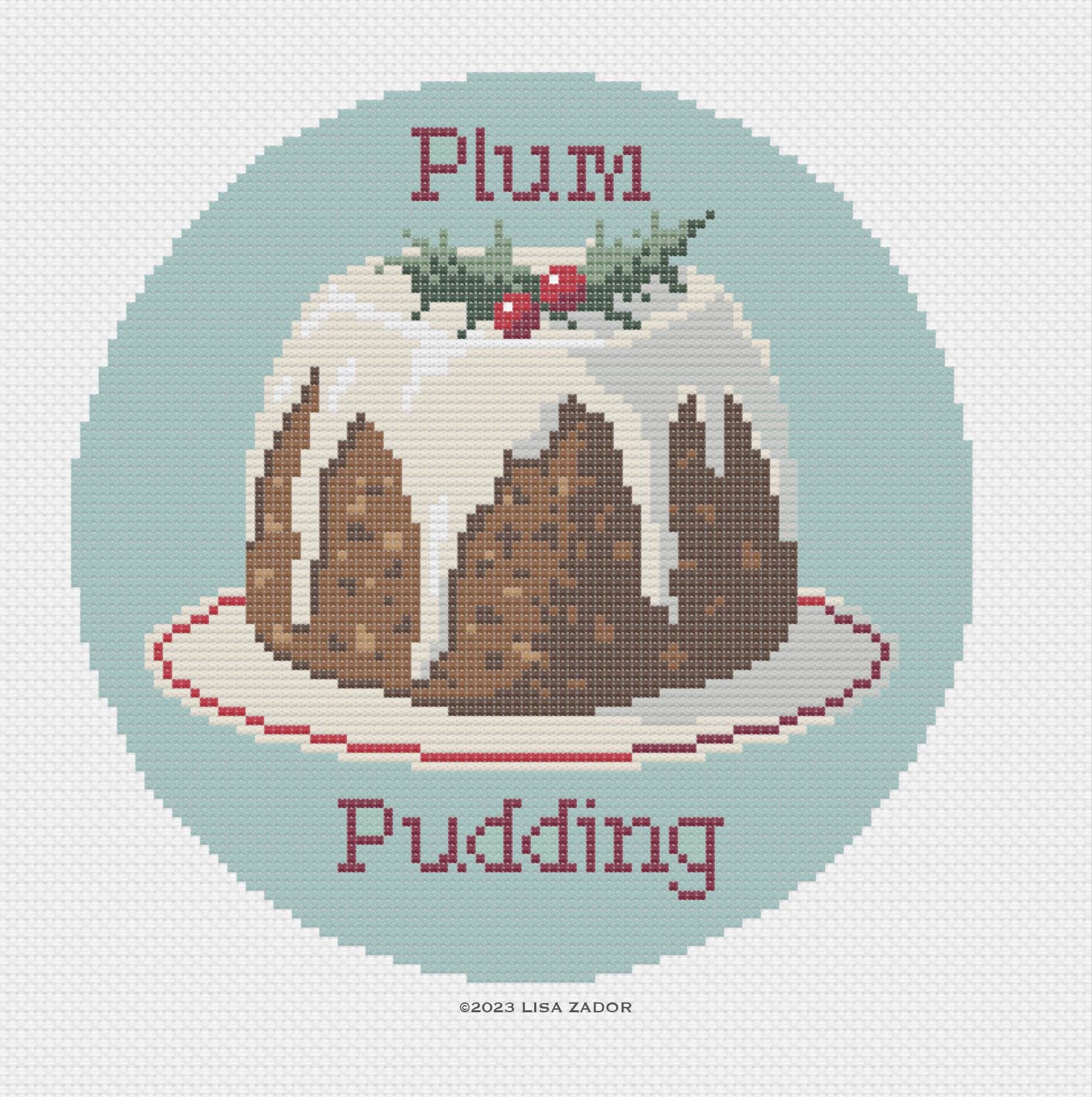Plum Pudding Original Cross-stitch Pattern - Christmas Cross-stitch ...