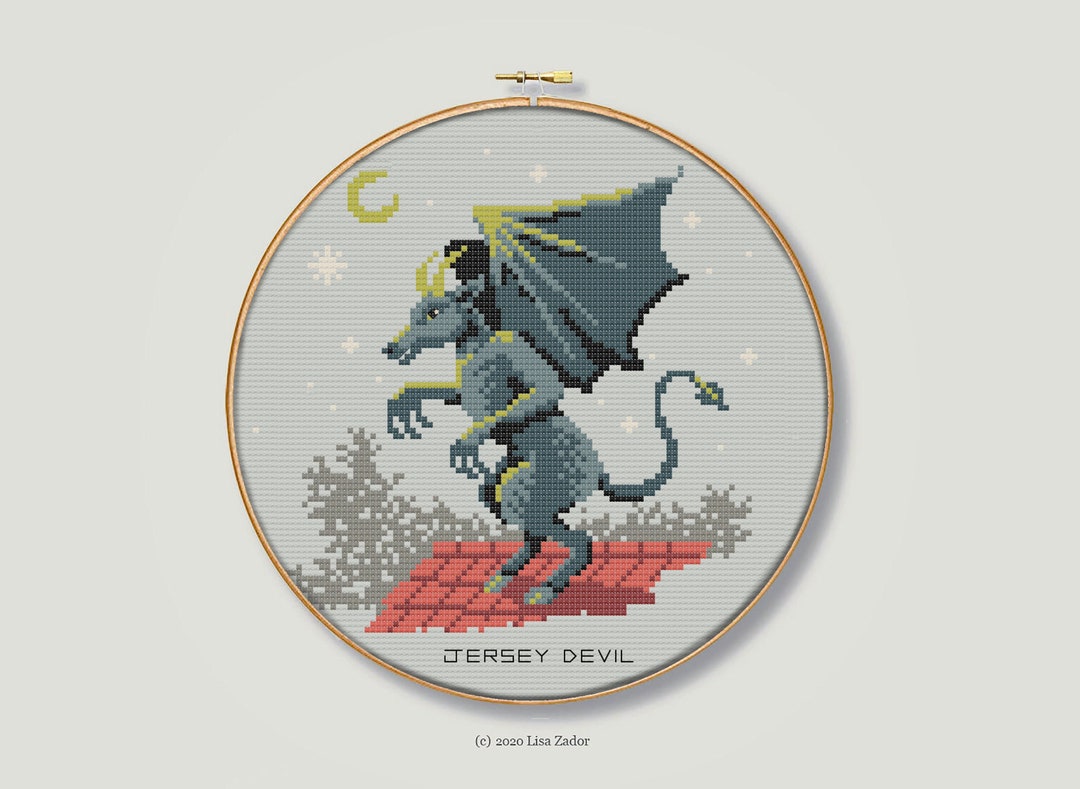 Jersey Devil Cross-stitch Pattern From Original Artwork - Counted Cross ...