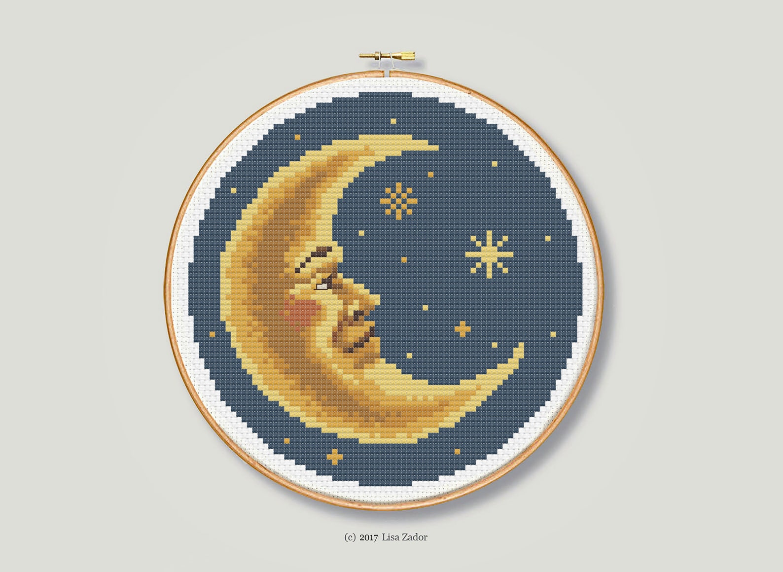 Moon Man Cross-stitch Pattern Cross-stitch Ornament Full - Etsy