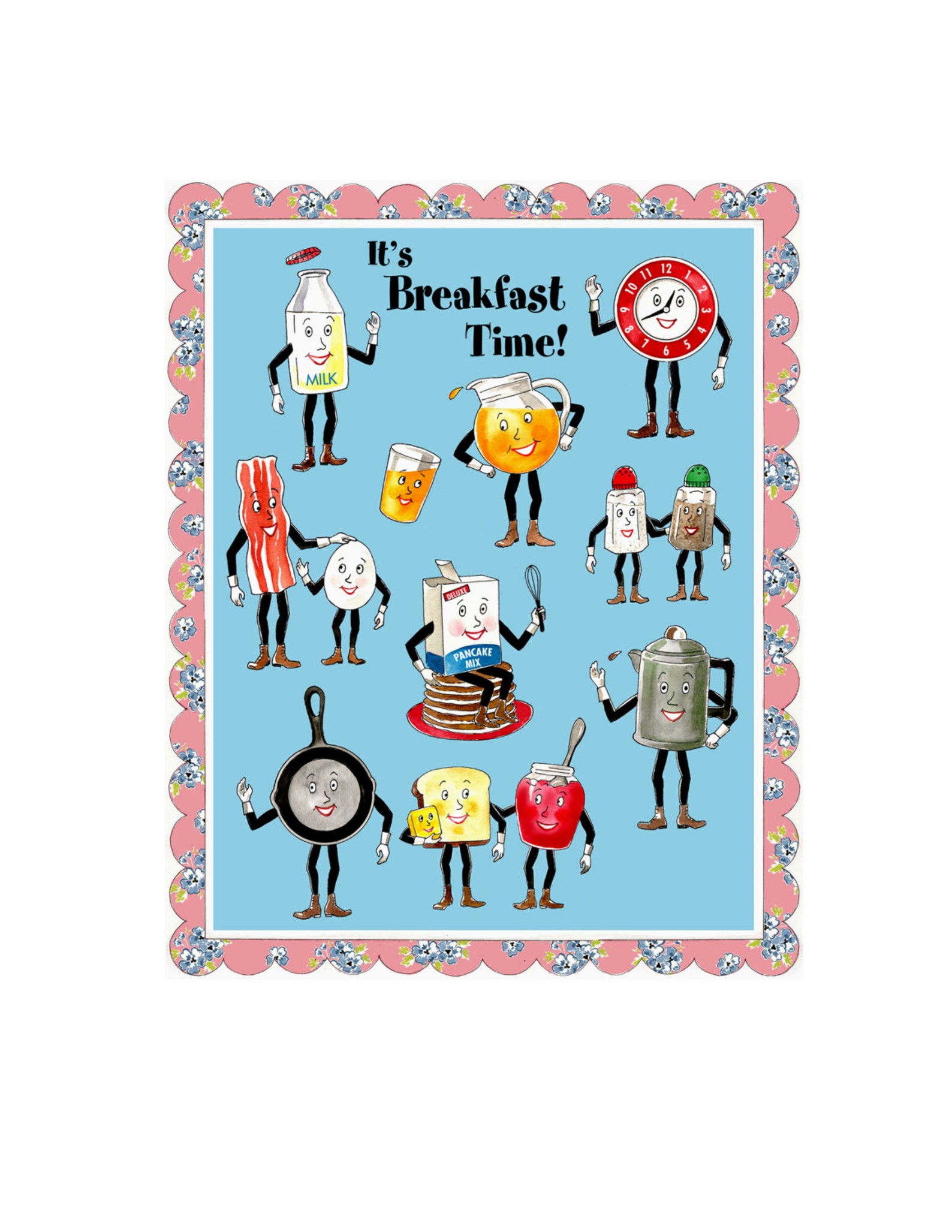 Vintage Kitchen Cards - Retro Kitchen Cards - Anthropomorphic Food ...