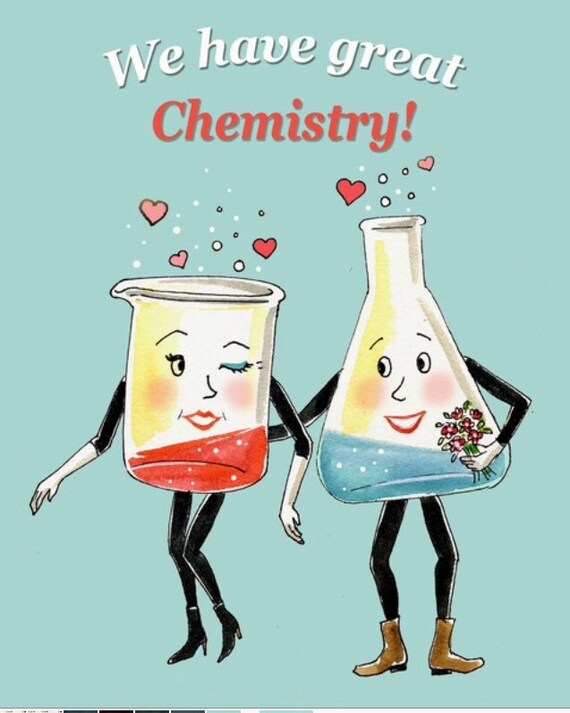 Valentine's Day Print Great Chemistry Couple - Etsy