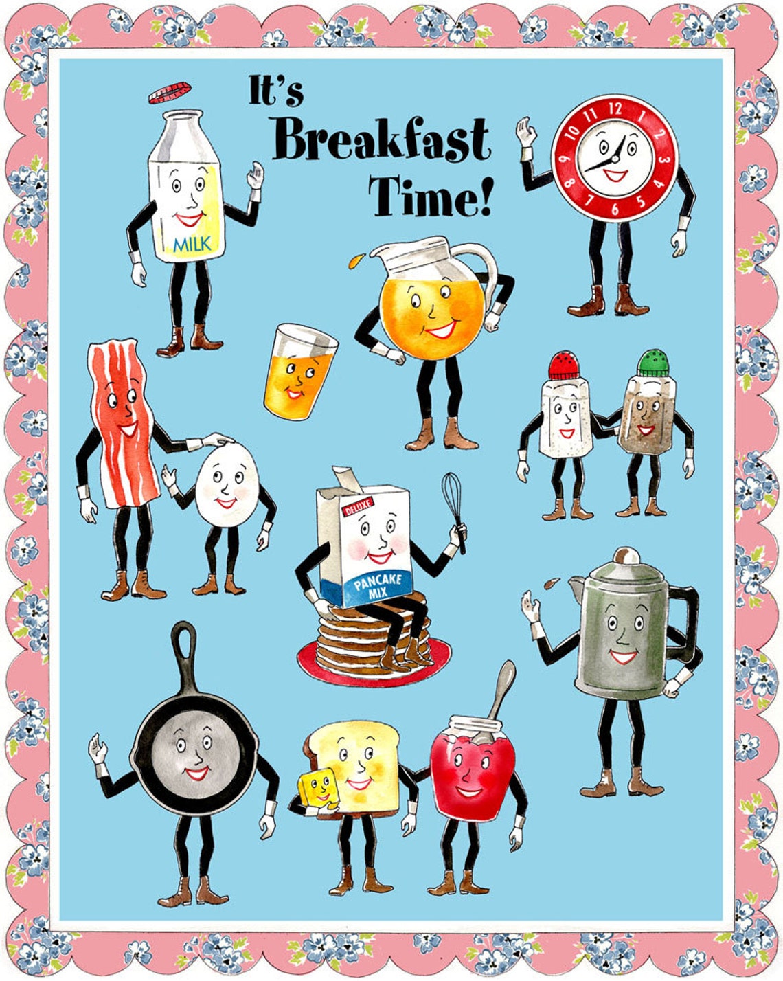 Retro Food Coasters Retro Breakfast Coaster Set Vintage - Etsy