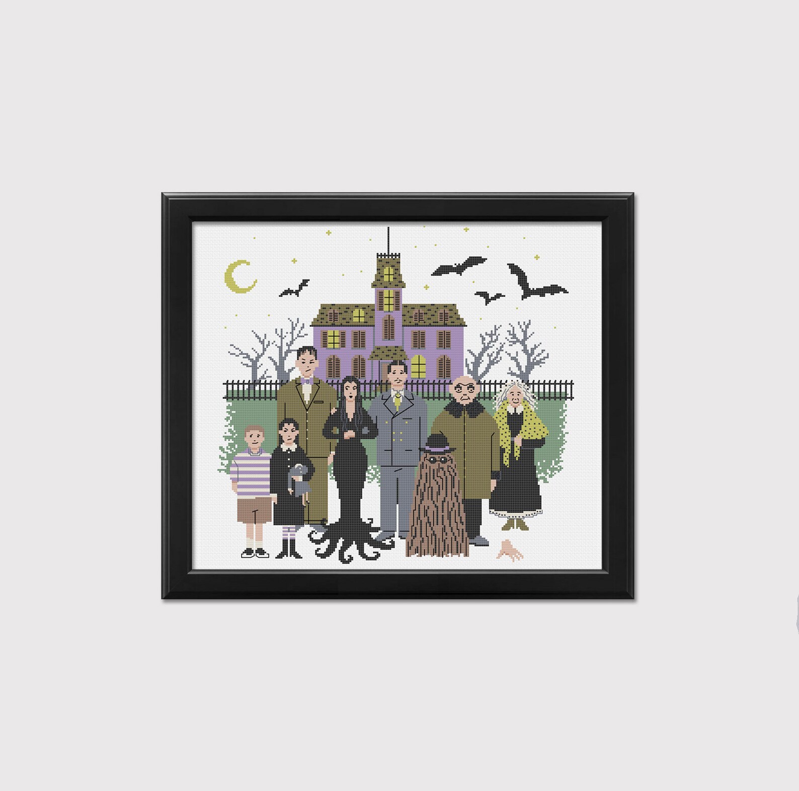 Addams Family Cross-stitch Pattern Gothic Needlepoint - Etsy