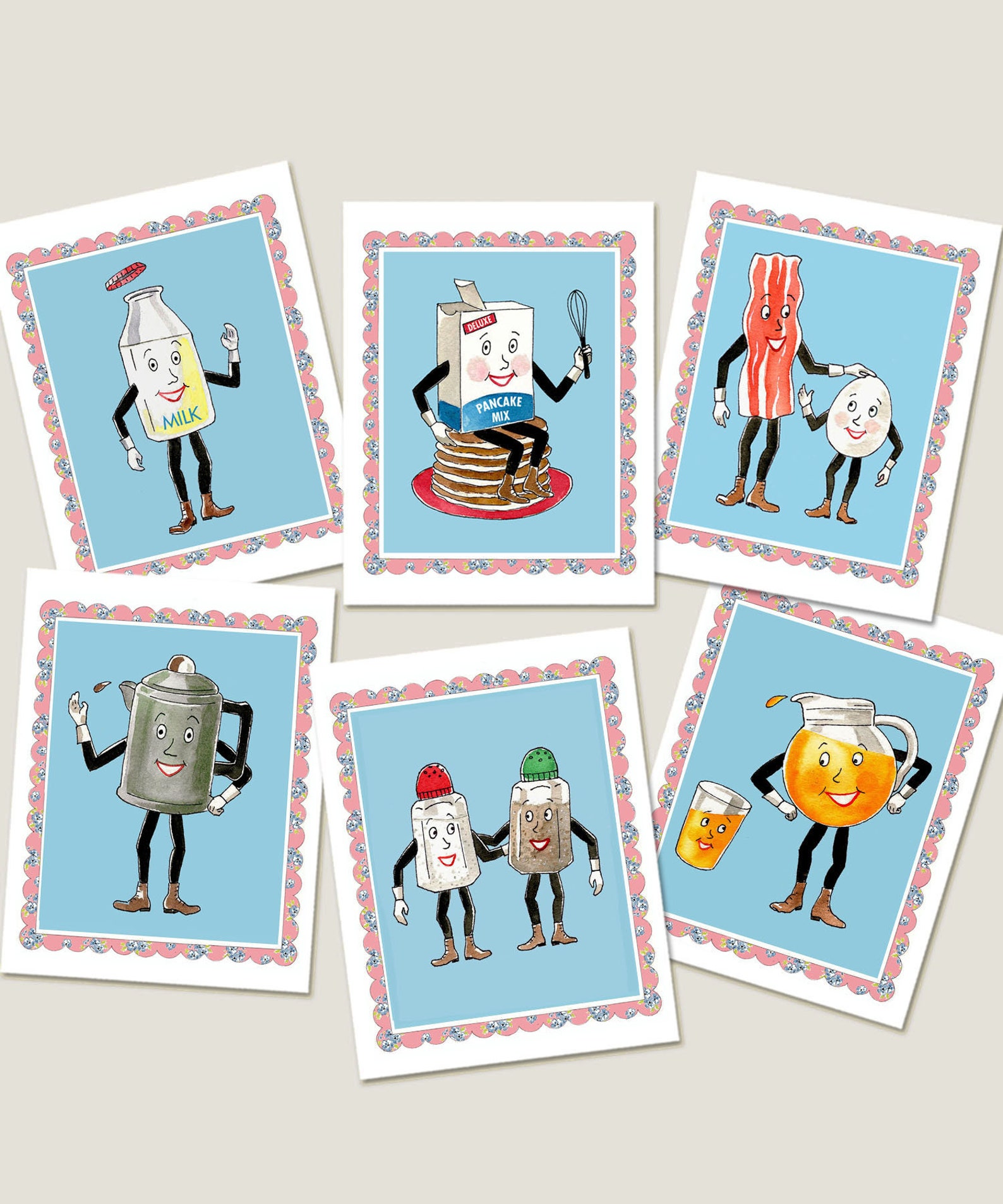 Retro Food Coasters Retro Breakfast Coaster Set Vintage - Etsy