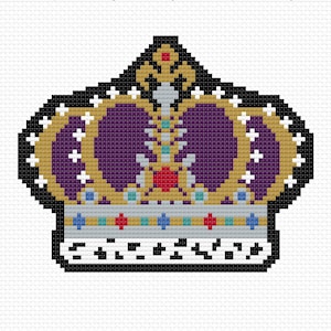 Queen's Crown Cross-stitch Pattern - Crown Ornament - Counted Cross ...