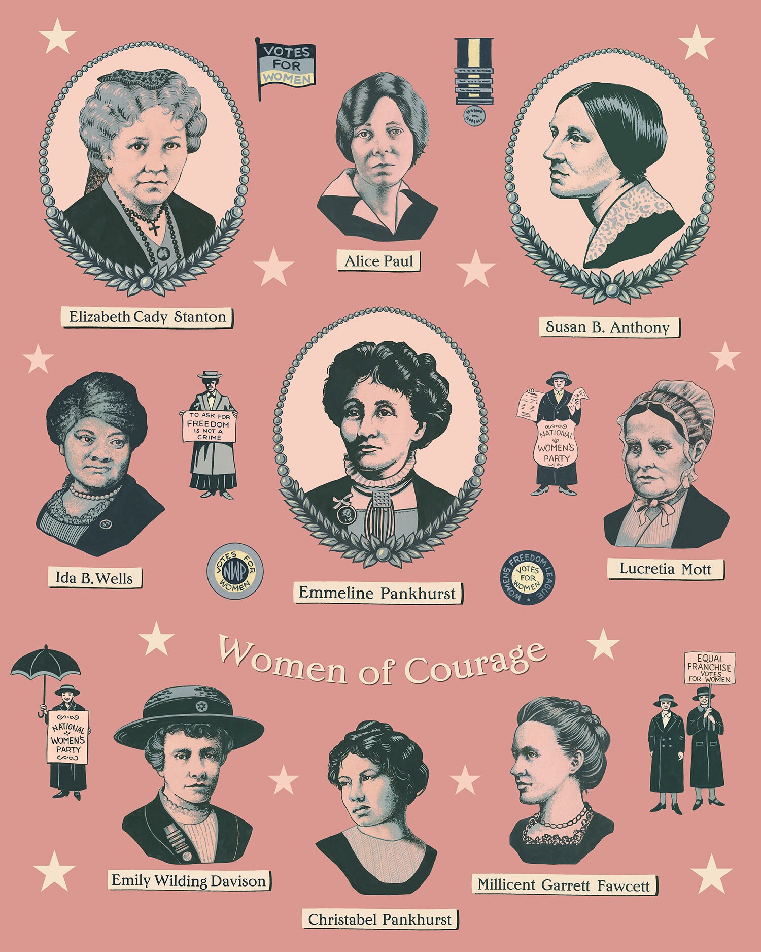 Suffragette Ornament Women's History Portrait Miniature - Etsy