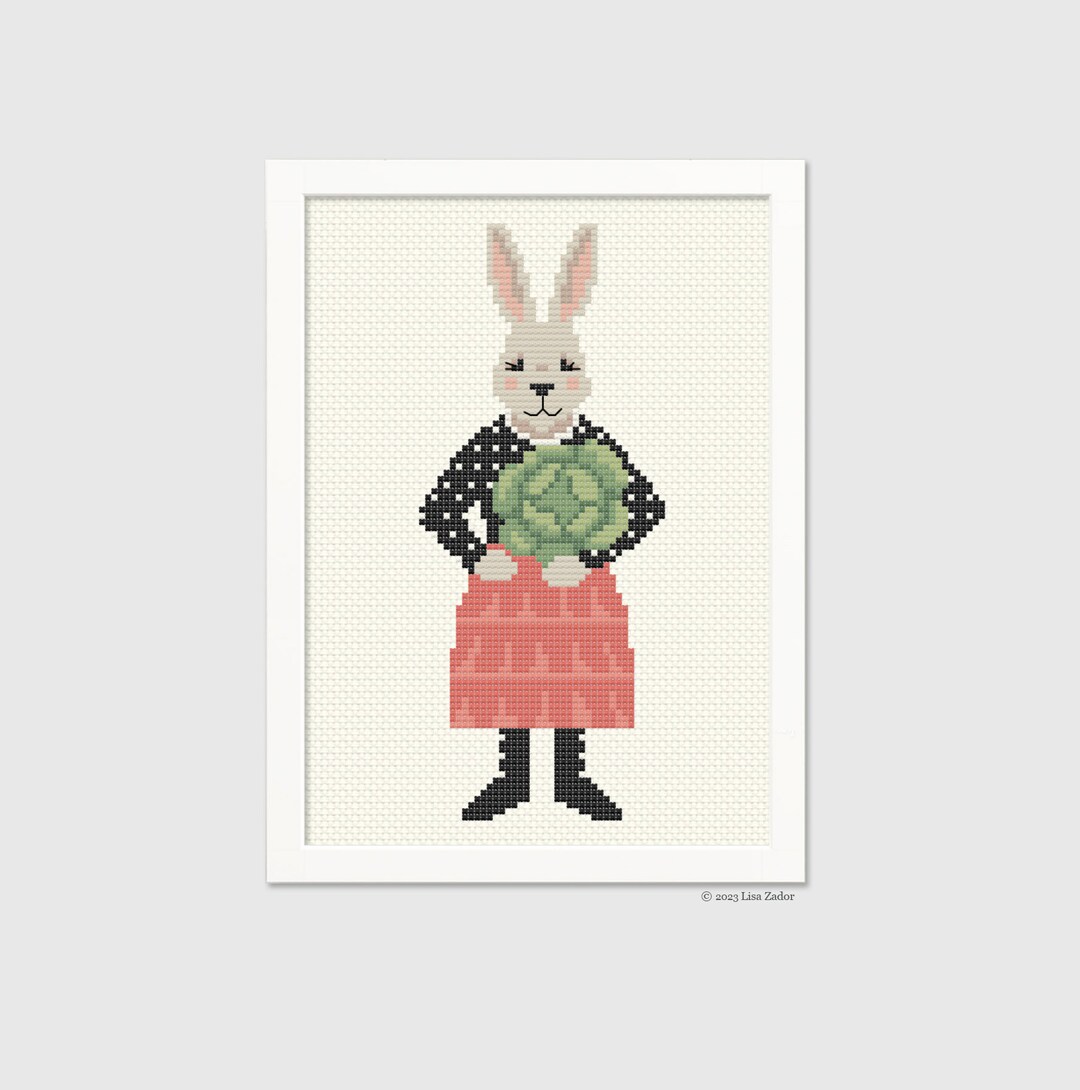 Rabbit Lady Easter Cross-stitch Pattern - Counted Cross-stitch ...