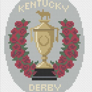 Kentucky Derby Cross-stitch Pattern - Horse Racing Original Design From ...