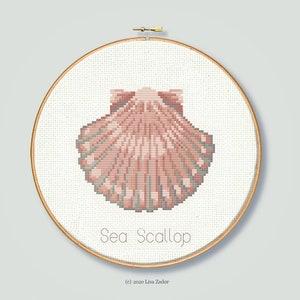 Sea Scallop - Counted Cross-stitch - Seashell Needlepoint Pattern ...
