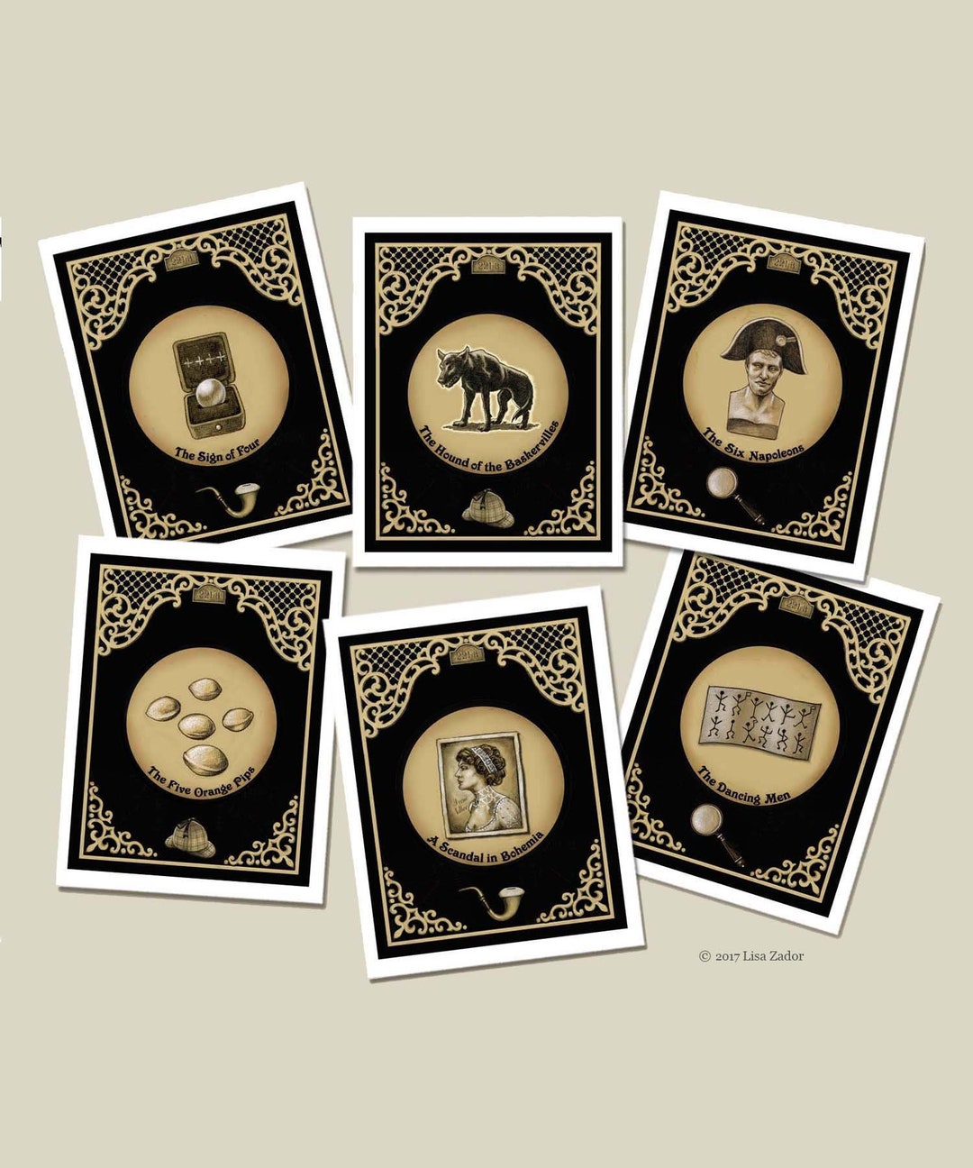 Sherlock Holmes Cards, Hound of the Baskervilles, Book Lovers Gift ...