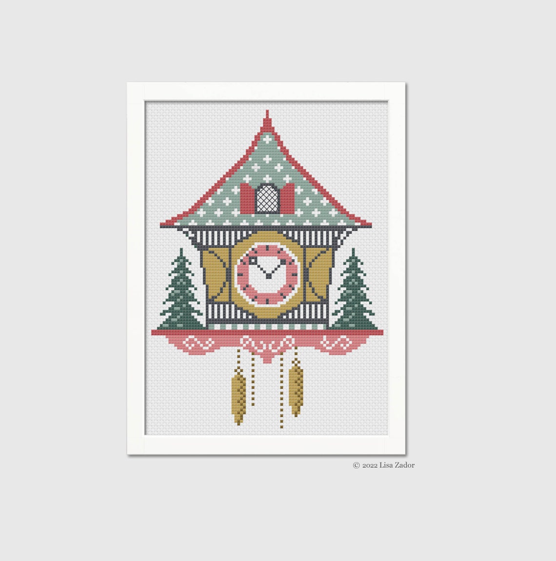Gingerbread Cuckoo Clock Cross-stitch Pattern Ornament PDF - Etsy
