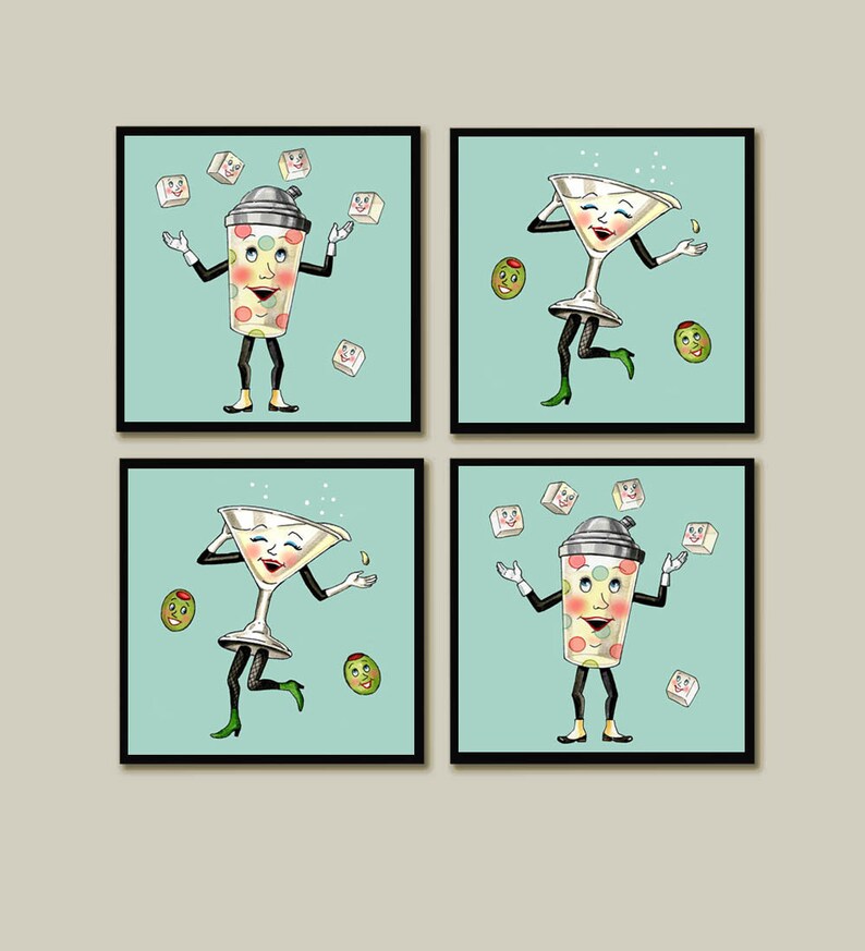 Retro Food Coasters Retro Breakfast Coaster Set Vintage - Etsy