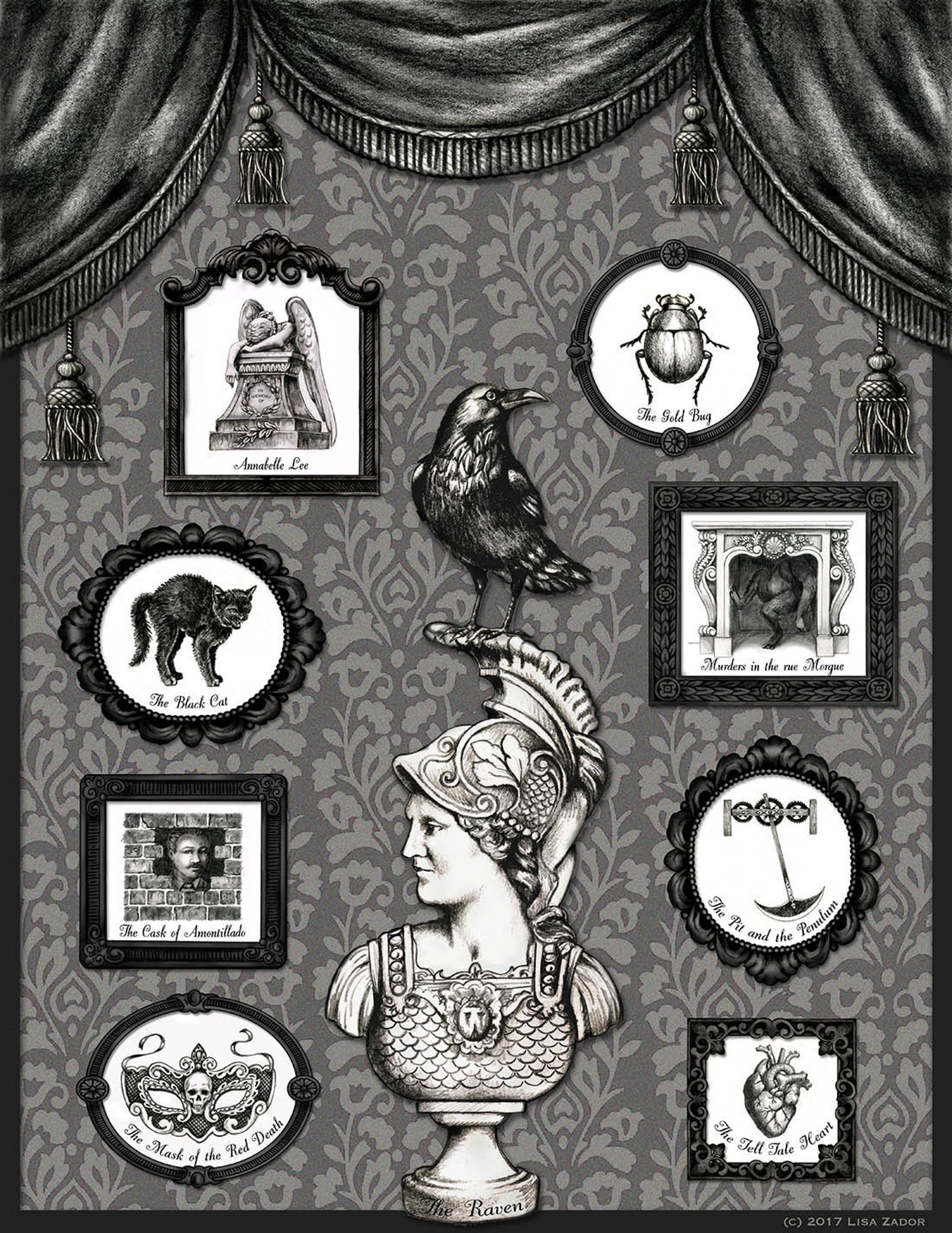 Edgar Allan Poe Cards the Raven Notecards Victorian | Etsy