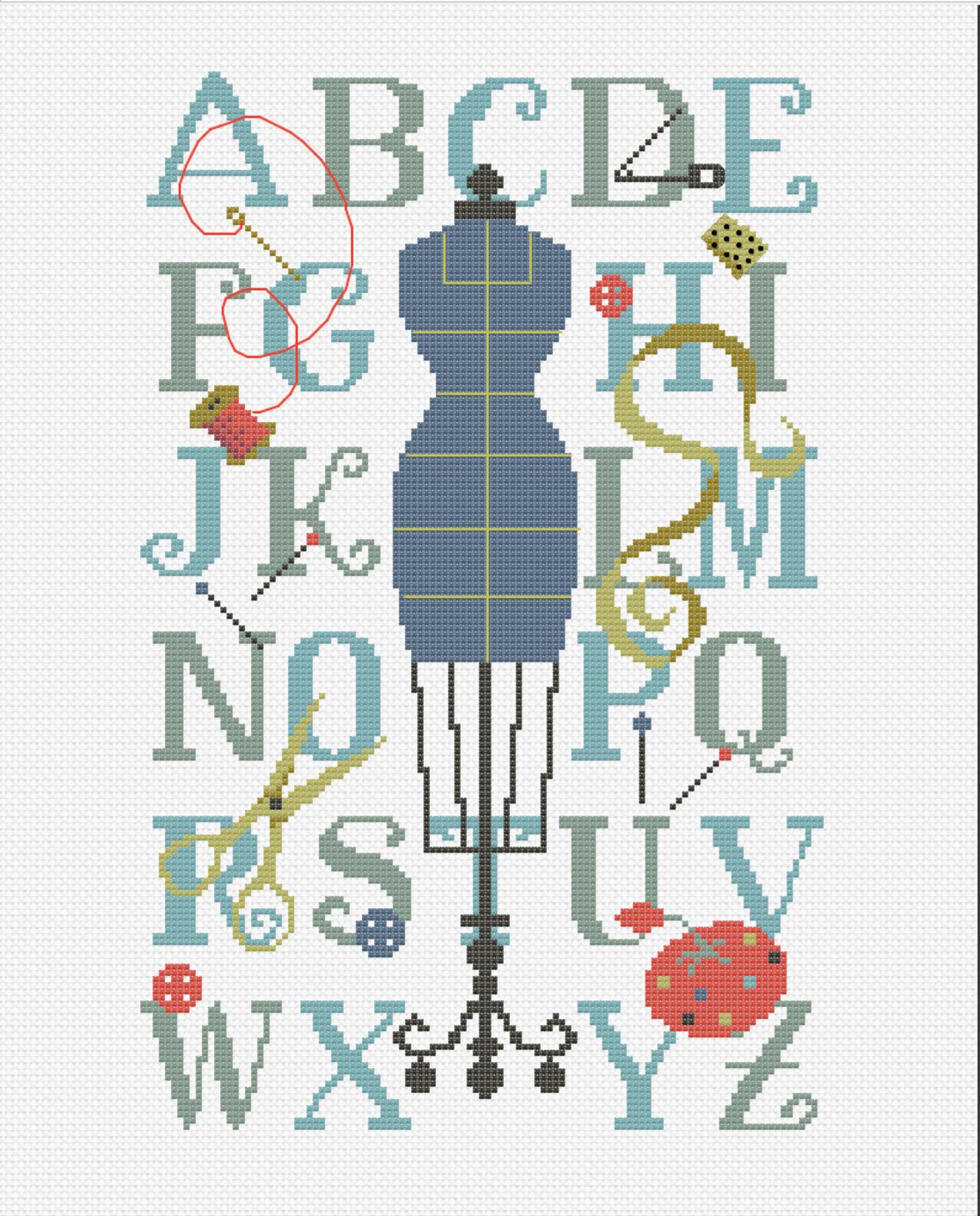 Sewing Sampler Cross Stitch Pattern Needlepoint Pattern - Etsy