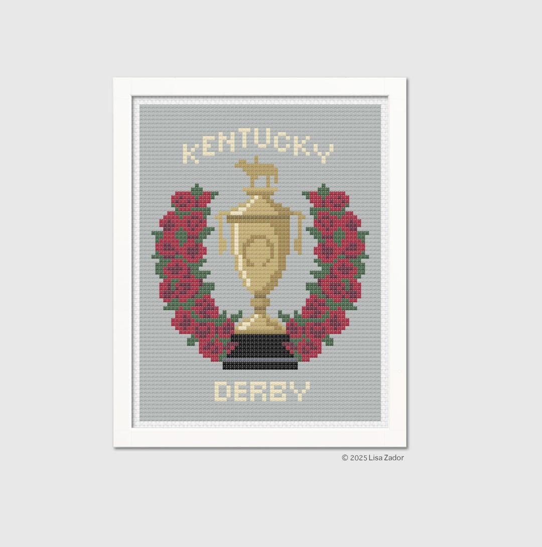 Kentucky Derby Cross-stitch Pattern - Horse Racing Original Design From ...