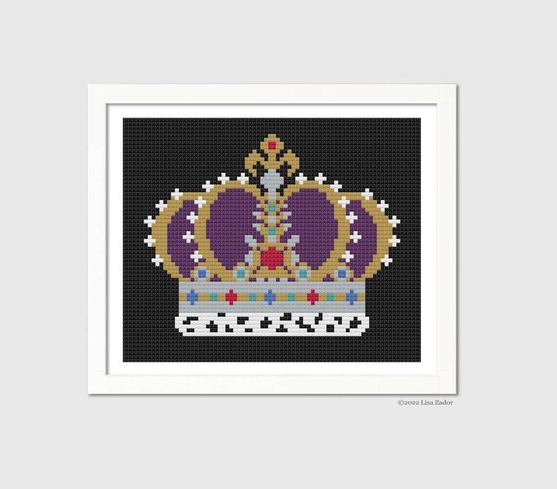 King's Crown Cross-stitch Pattern - Crown Ornament - Counted Cross ...