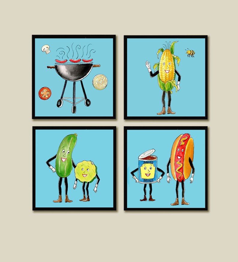 Retro Food Coasters Retro Breakfast Coaster Set Vintage - Etsy