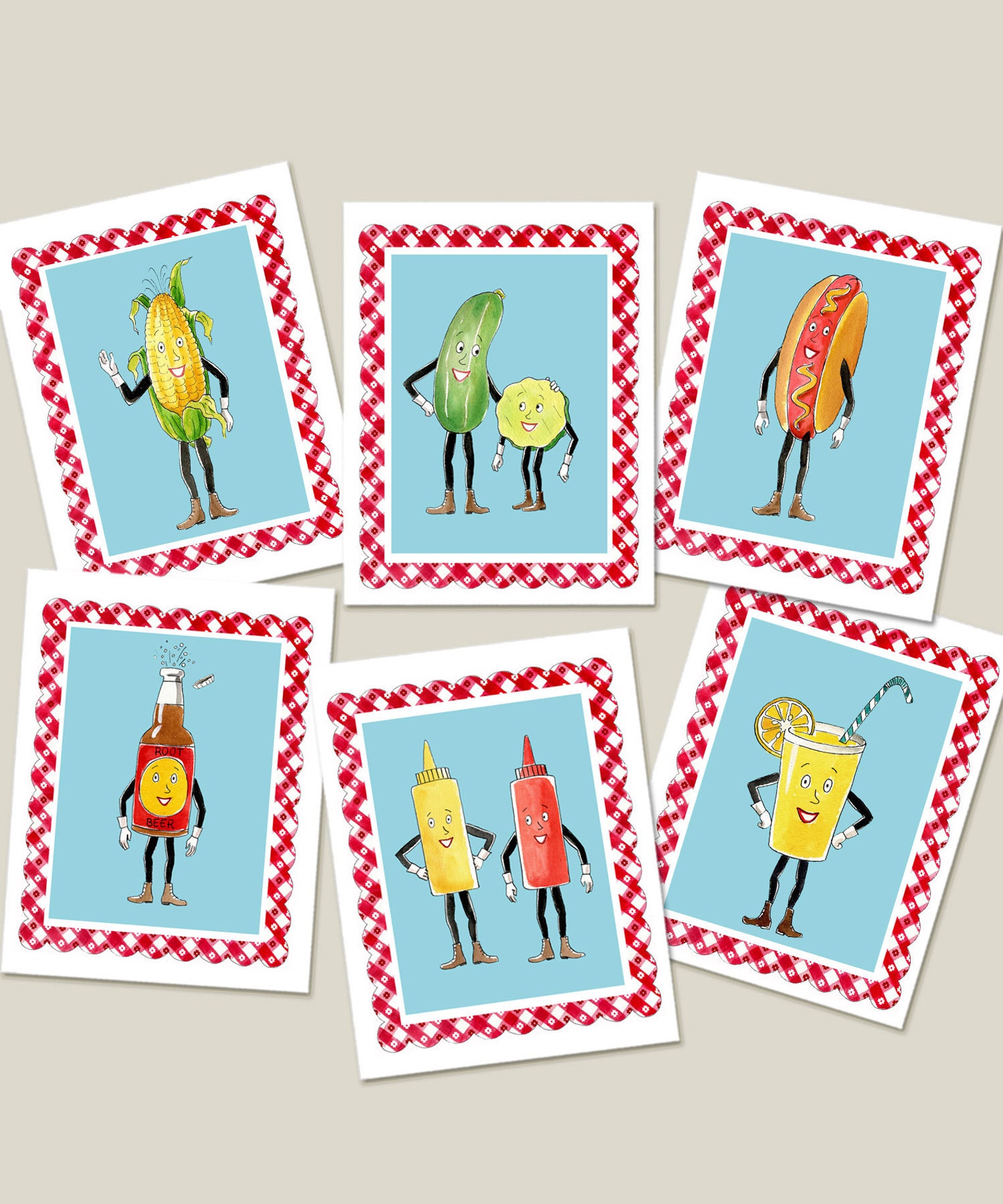 Vintage Kitchen Cards Retro Kitchen Cards Anthropomorphic - Etsy