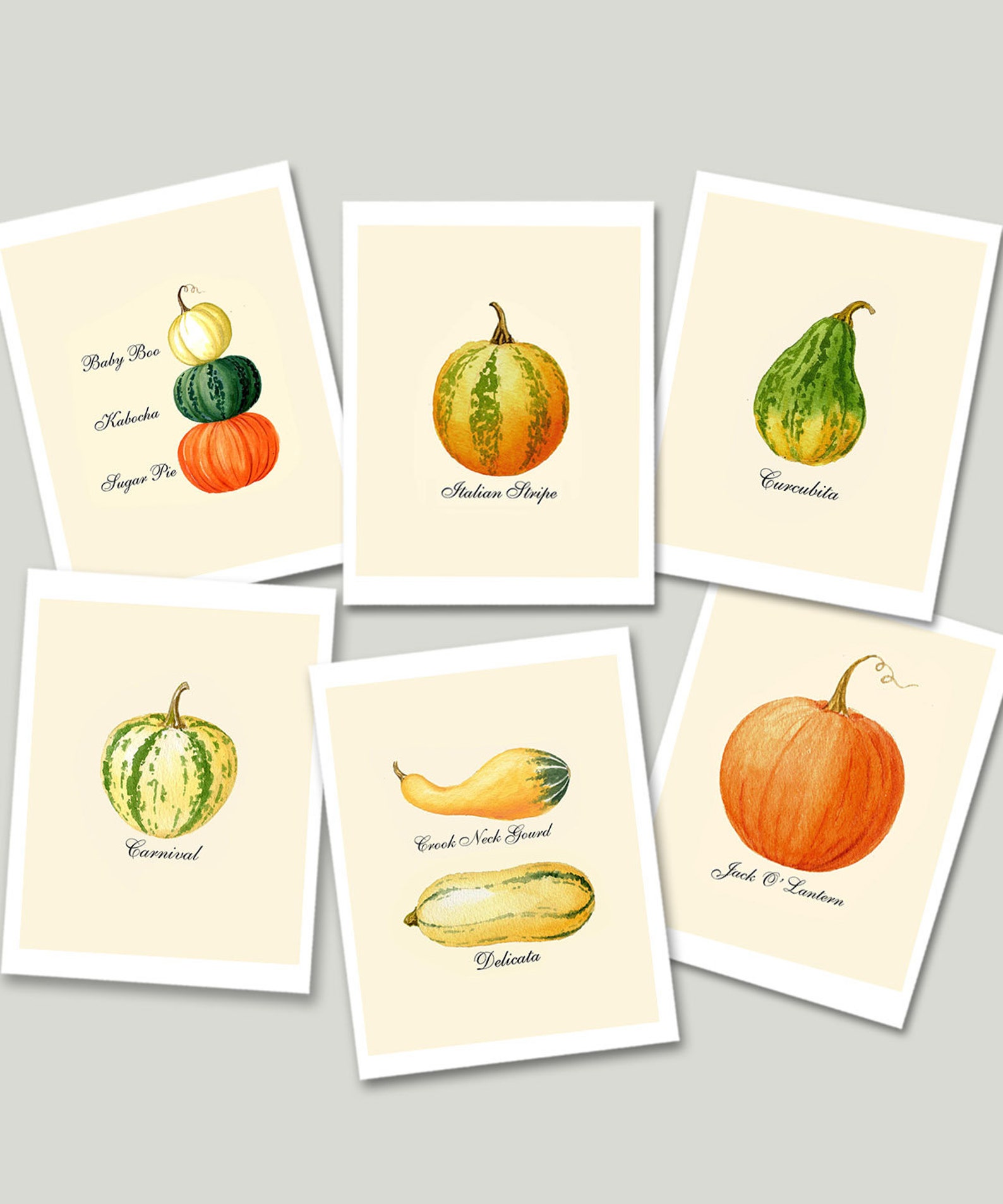Halloween Cards - Jack-o-lantern Cards - Pumpkin Cards - Retro ...